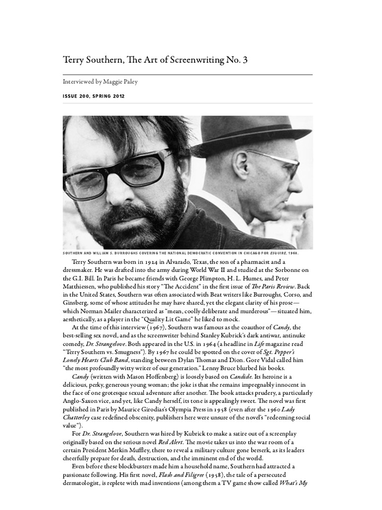 Paris Review - Terry Southern, The Art of Screenwriting No. 3 PDF | PDF