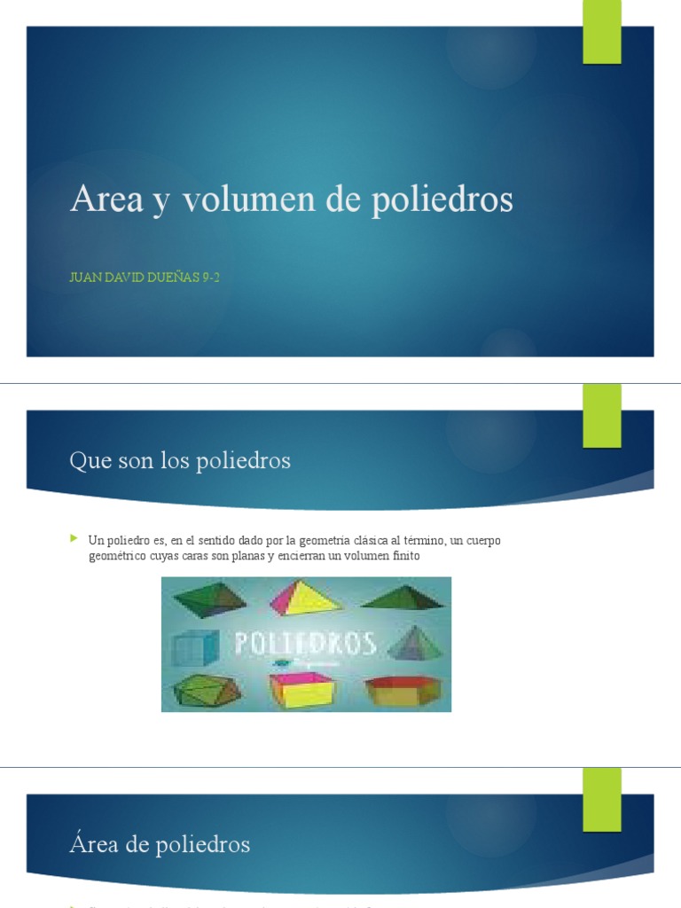 Area y Volumen de Poliedros | PDF
