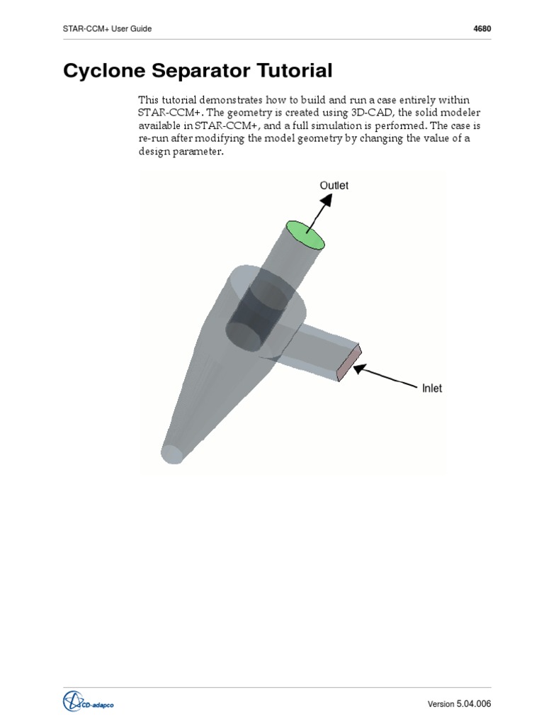3DCAD Tutorial-Cyclone Seperator | PDF | Fluid Dynamics | Turbulence