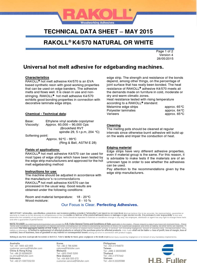 Technical Data Sheet - MAY 2015 Rakoll K4/570 Natural or White | PDF ...