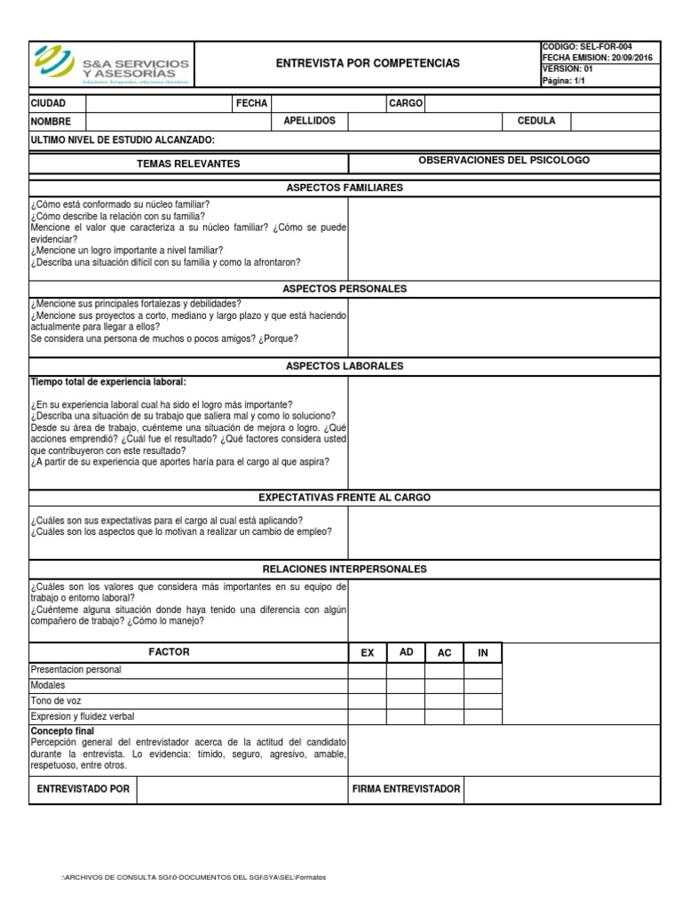 Formao Entrevista Por Competencias | PDF | Conceptos psicologicos | Ciencias del comportamiento