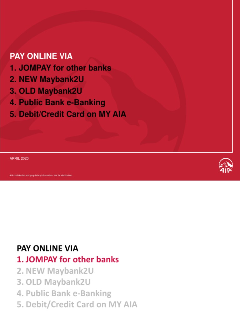 MY AIA Step by Step Guide Online Payment | PDF | Payments | Financial ...