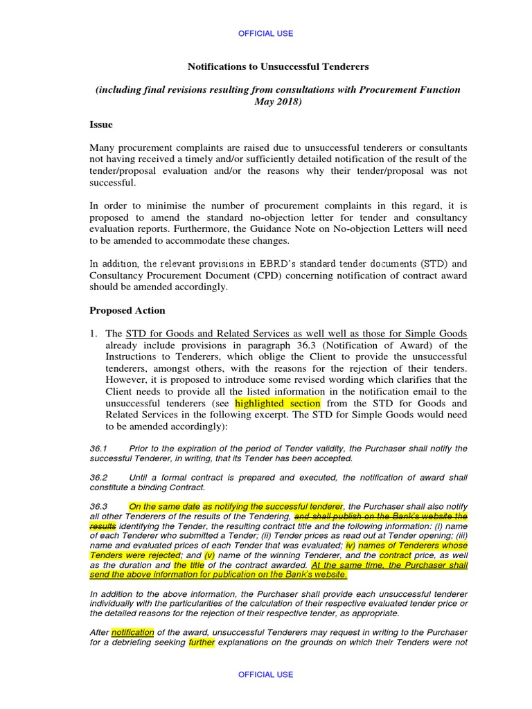 Tender Notification Guidelines Update | PDF | Government | Government ...