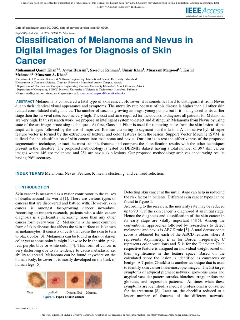 Classification of Melanoma and Nevus in Digital Im | PDF | Statistical ...