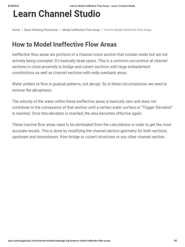 Learn Channel Studio: How To Model Ineffective Flow Areas | Download ...
