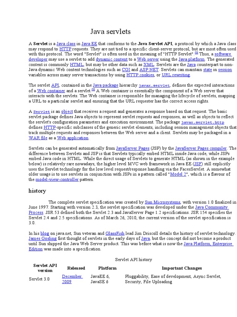 Java Servlets Pdf Computing Platforms Java Platform