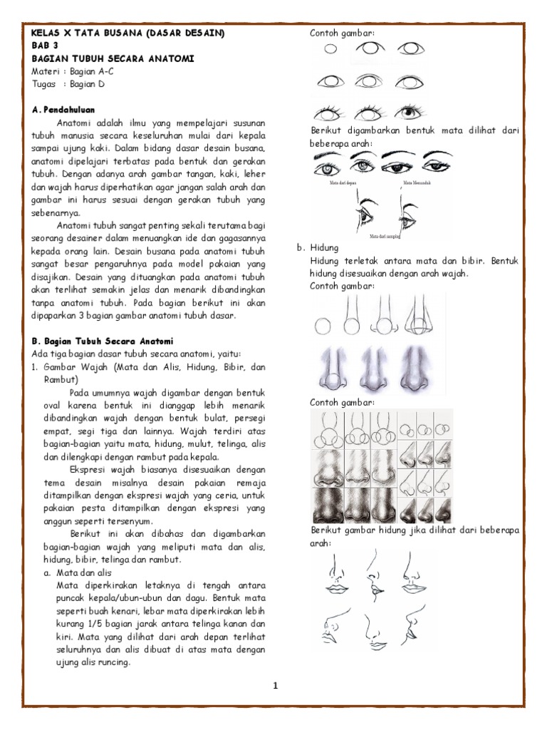 Anatomi Dasar dalam Desain Busana | PDF