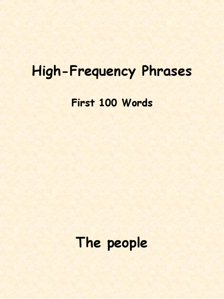 First 100 High-Frequency Phrases | PDF | Language Arts & Discipline ...