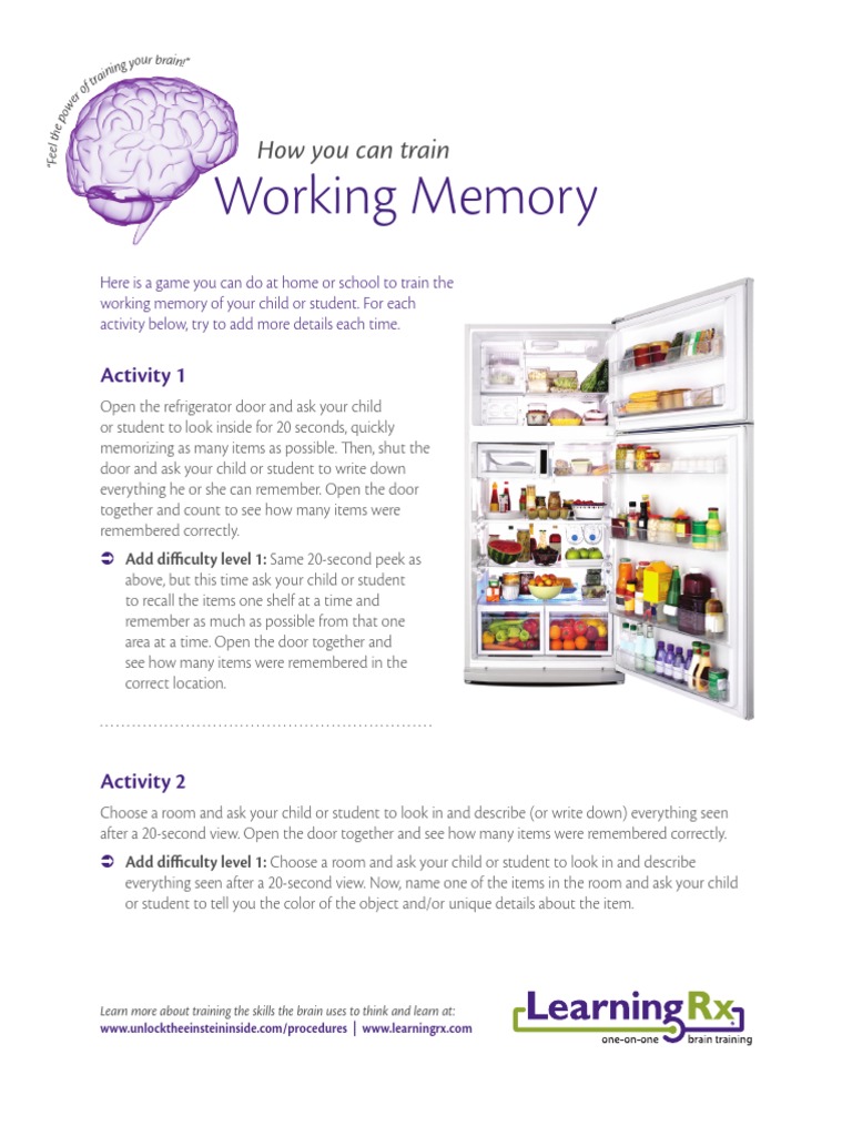 Train Working Memory with Games | PDF