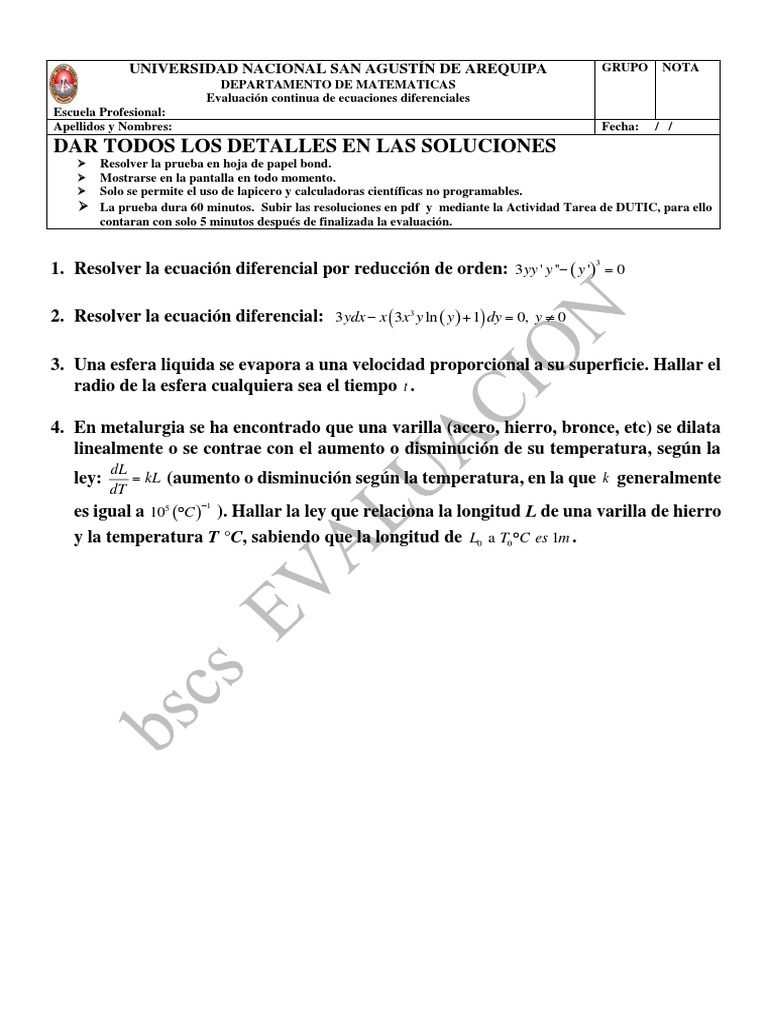 Prueba de Evaluacion Continua Edo | PDF