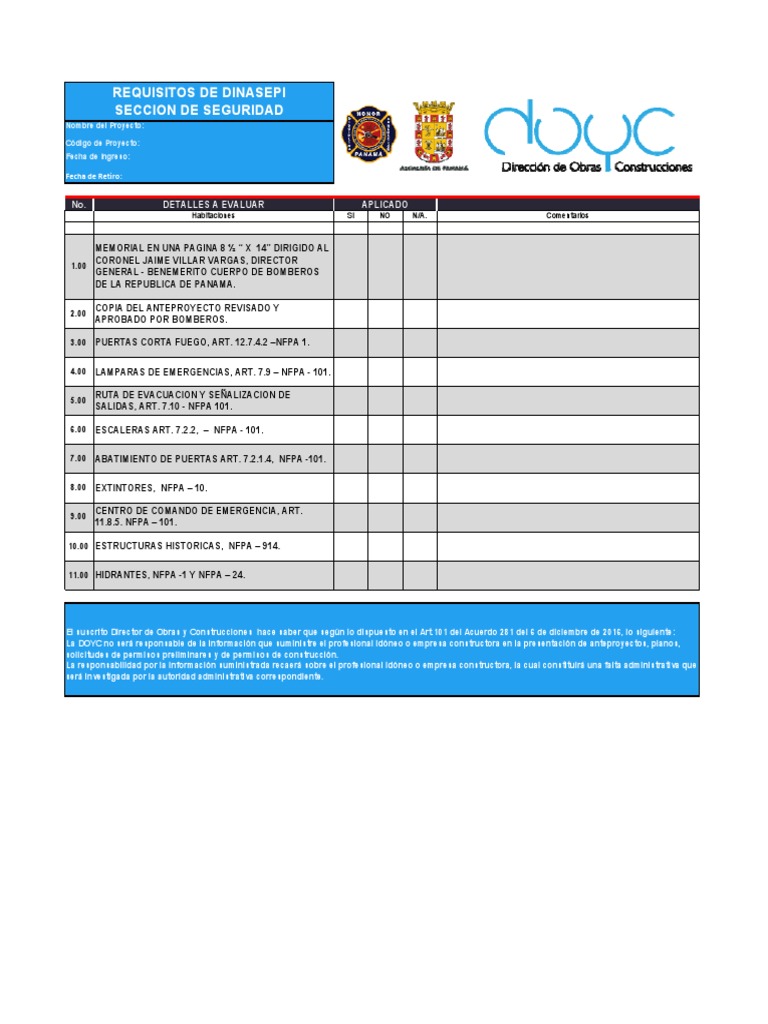 Bomberos Seguridad Checklist 281 | PDF