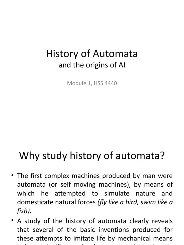 Origins of Automata and AI | PDF | Loom | Weaving