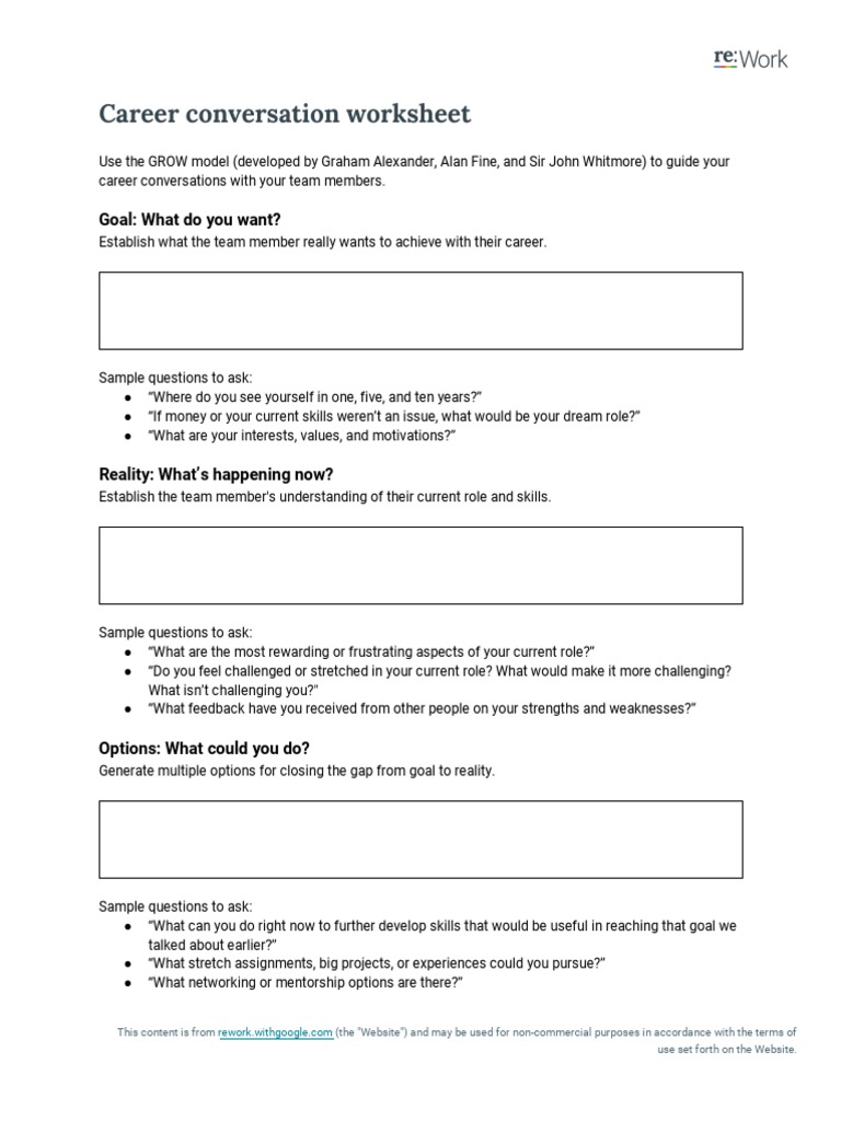 Career Conversation Framework Guide | PDF