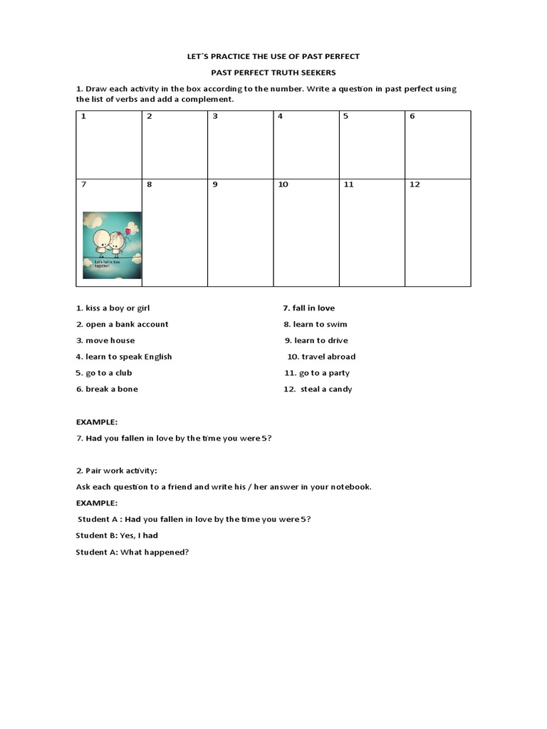 Past Perfect Activity I Term | PDF