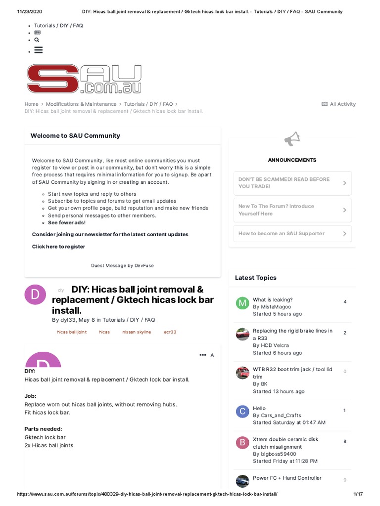 DIY - Hicas Ball Joint Removal & Replacement - Gktech Hicas Lock Bar ...