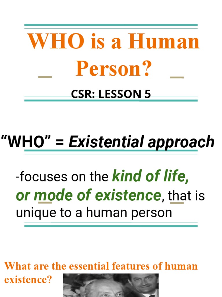WHO Is A Human Person?: CSR: Lesson 5 | PDF