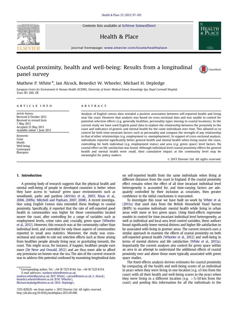 Health & Place: Mathew P. White, Ian Alcock, Benedict W. Wheeler ...