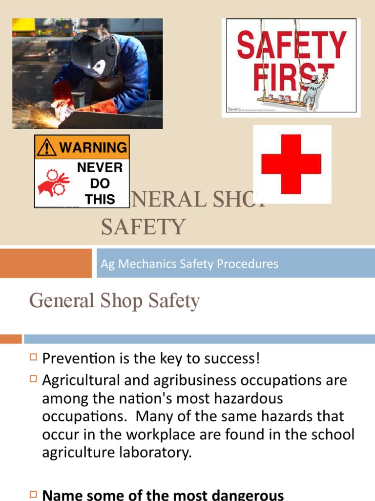 General Shop Safety: Ag Mechanics Safety Procedures | PDF | Personal ...