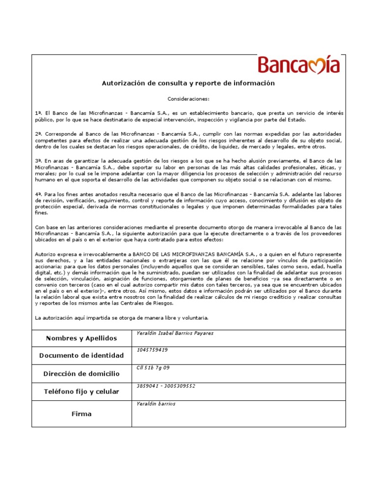 Formato de Consulta y Reporte de Información | PDF | Bancos | Economias
