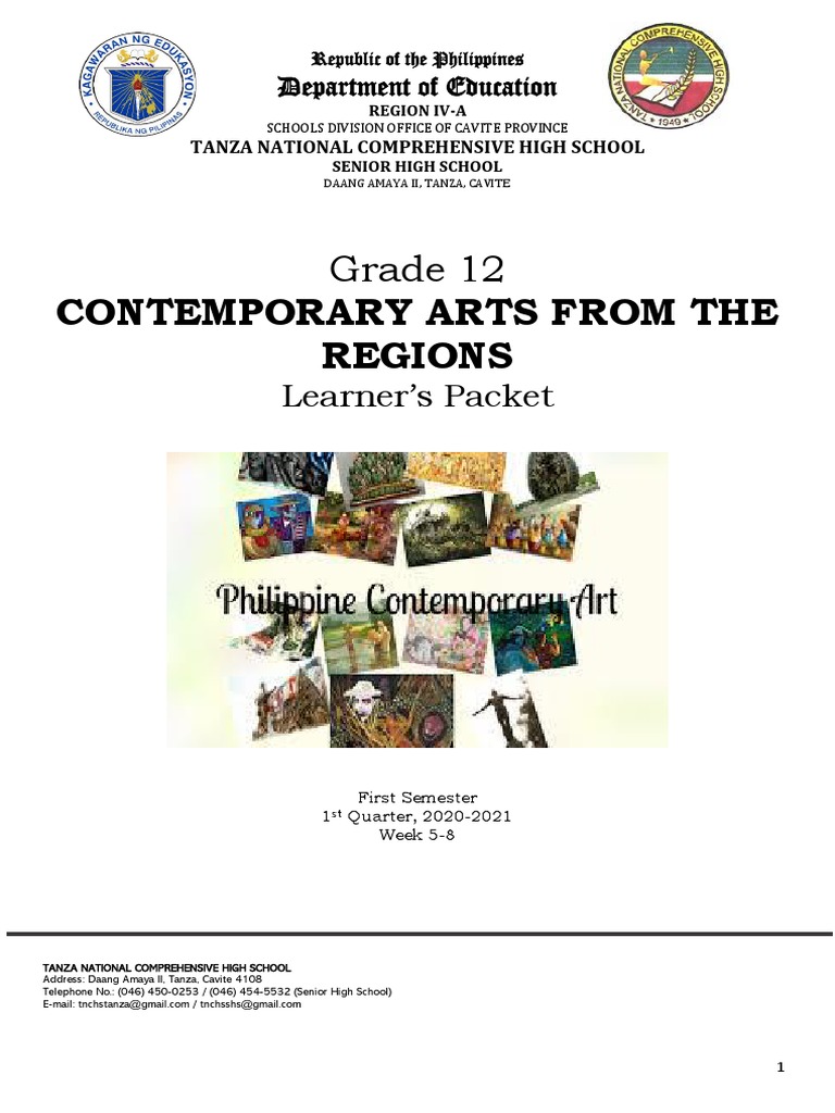 Contemporary Arts From The Regions: Grade 12 | PDF | Paintings | Sculpture
