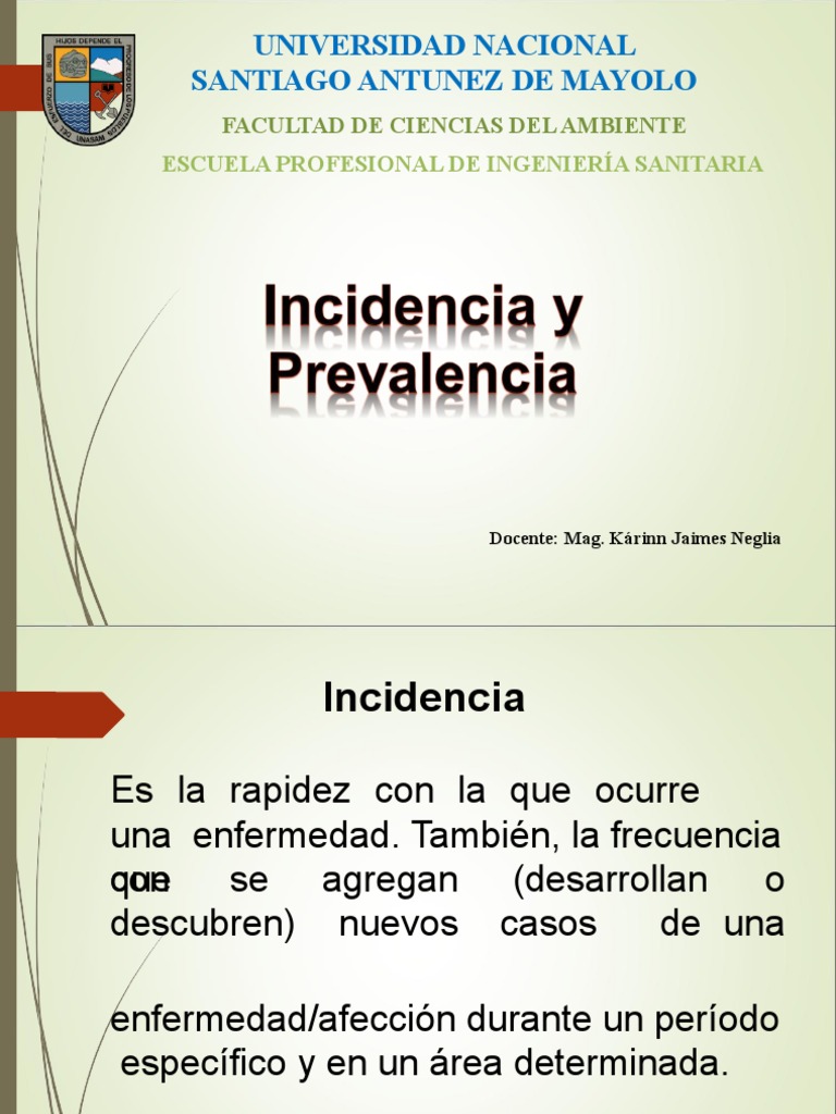 Diapositiva Incidencia y Prevalencia | PDF | Humanidades Médicas ...
