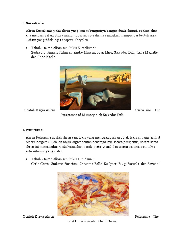 Surealisme, Futurisme, Dadaisme | PDF