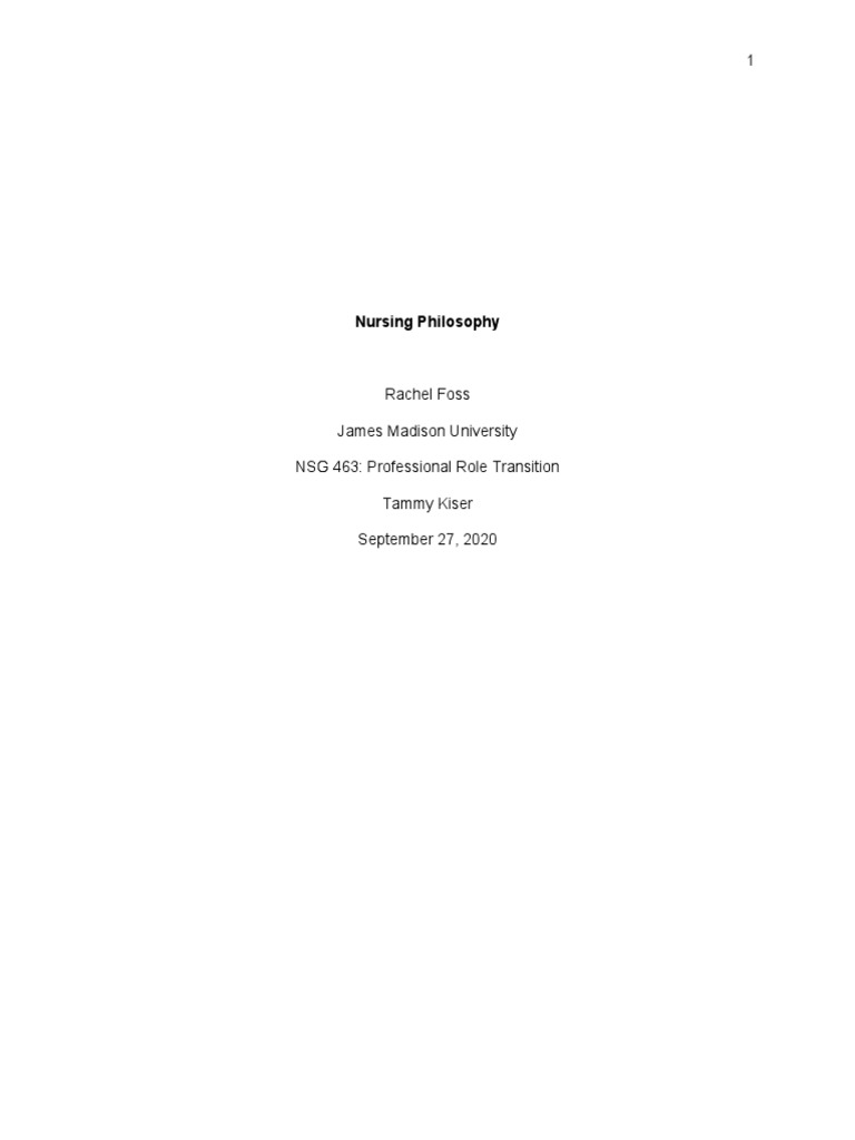 Nursing Philosophy Paper Fall 2020 | PDF | Compassion | Nursing