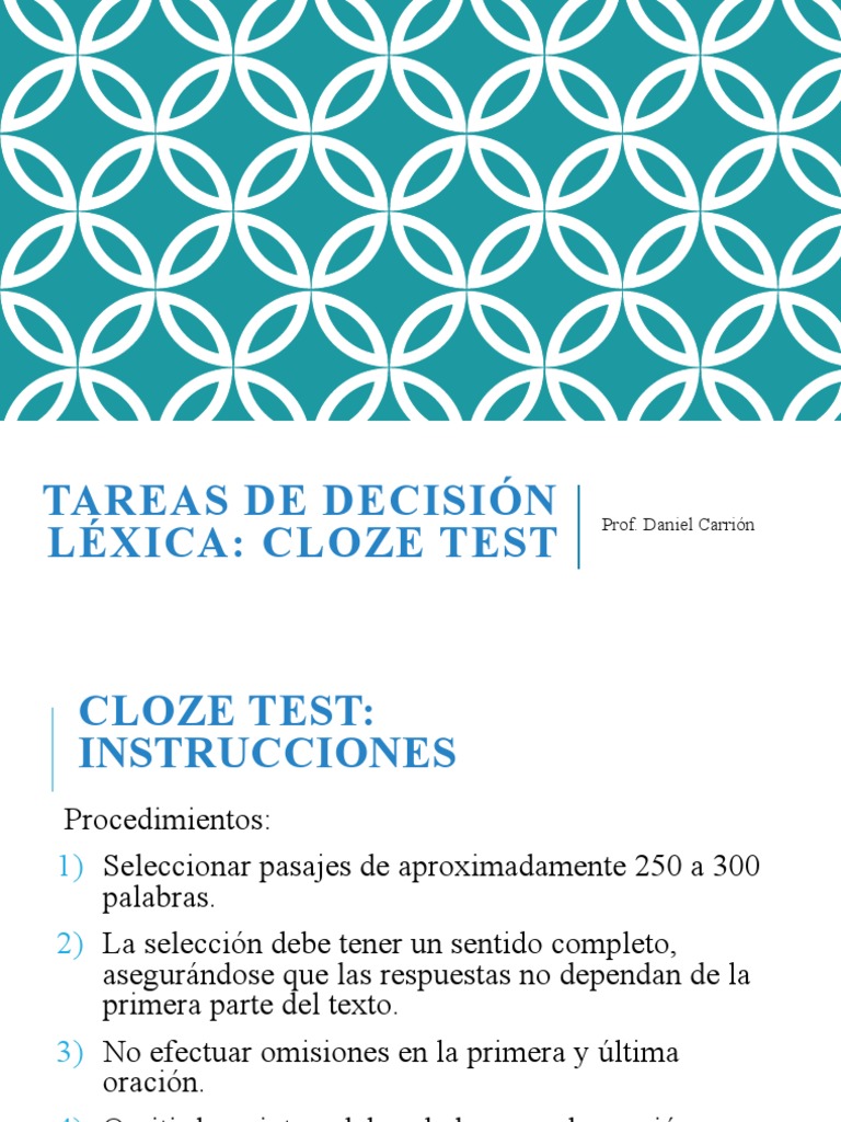 Guía Completa del Test Cloze | PDF | Palabra | Oración (Lingüística)