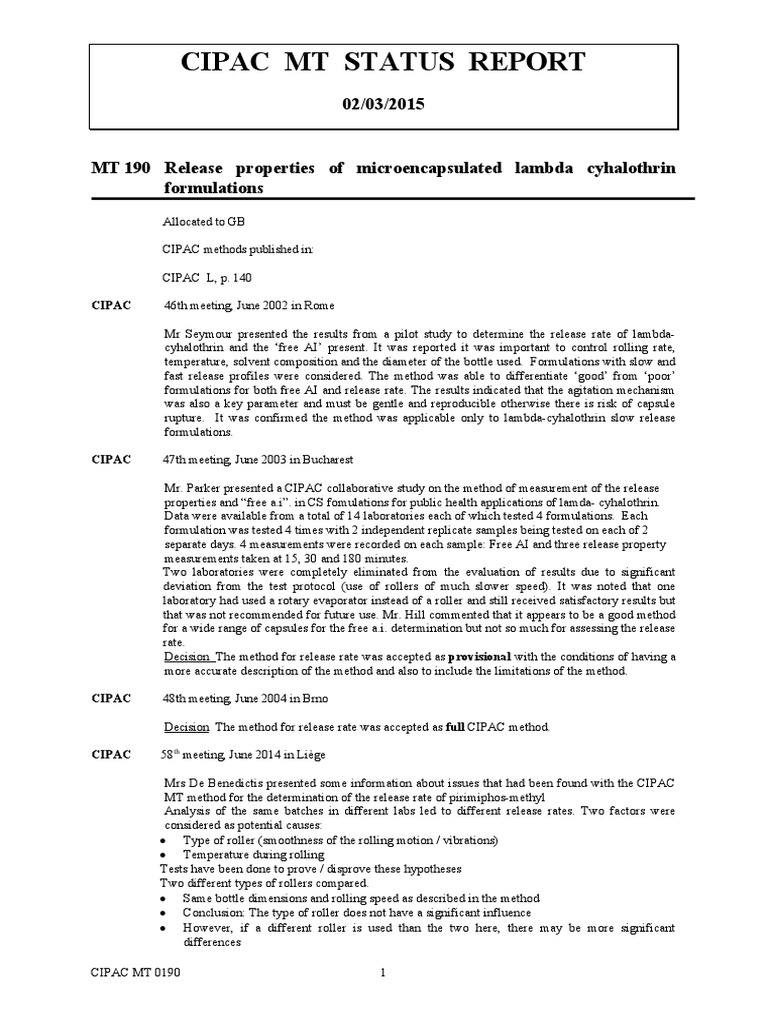 Cipac MT Status Report | PDF | Hypothesis | Experiment