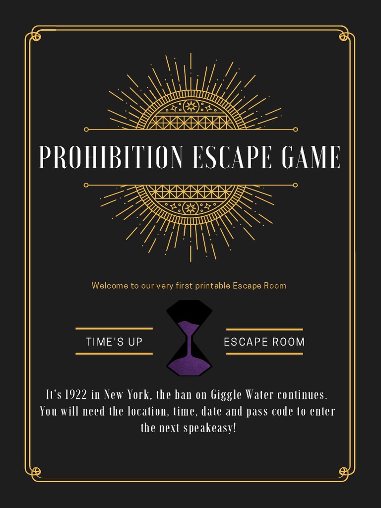 1920s Prohibition Escape Room Kit | PDF | Grape | Wine
