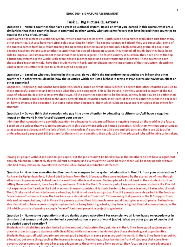 Educ 200 Signature Assignment Combined Word Document Updated Spring of ...