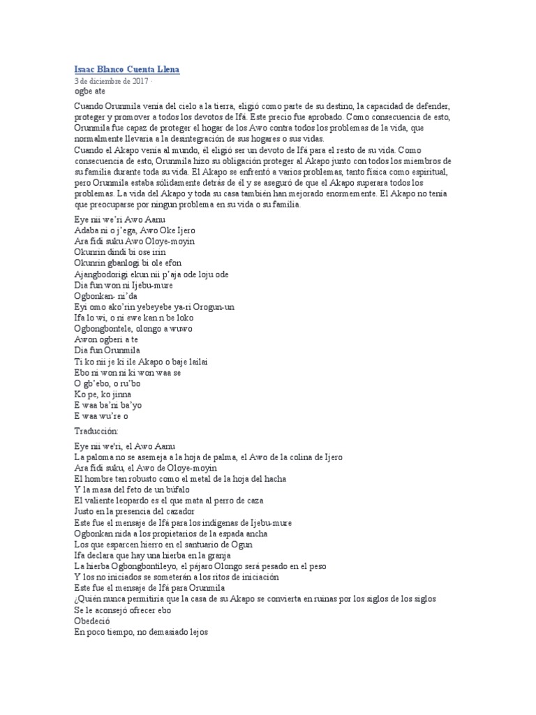 Ogbe Ate 2017 | PDF | Religión y creencia | Salud y bienestar