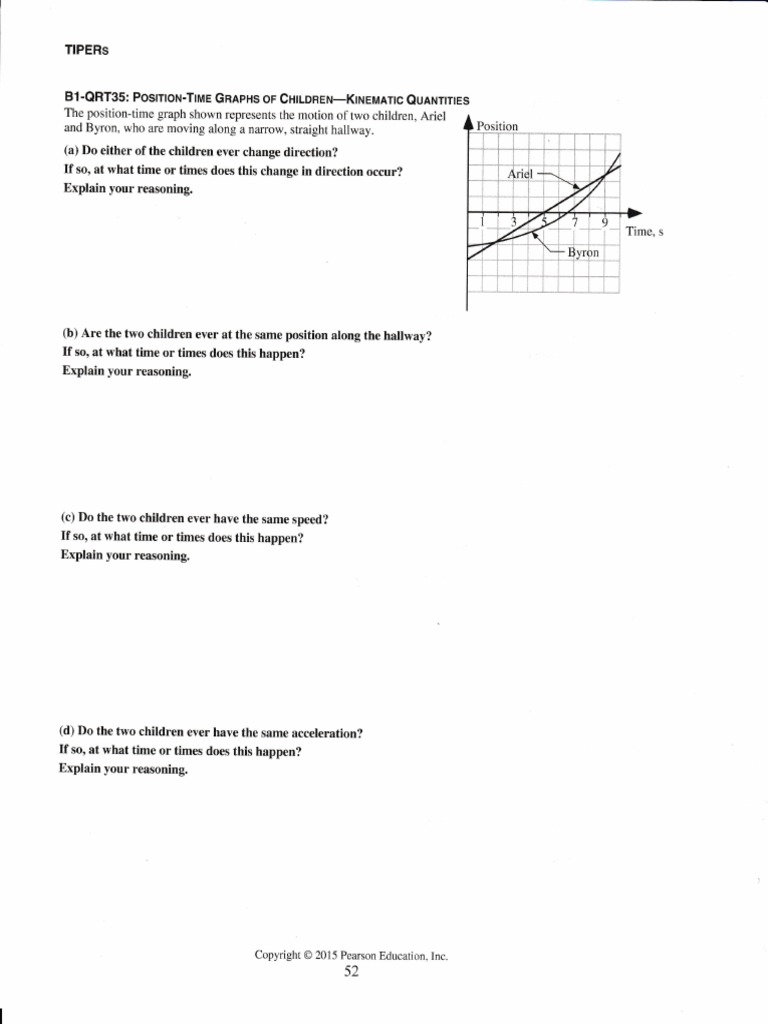 Position-Time Graphs of Children - Kinematic Quantities | PDF