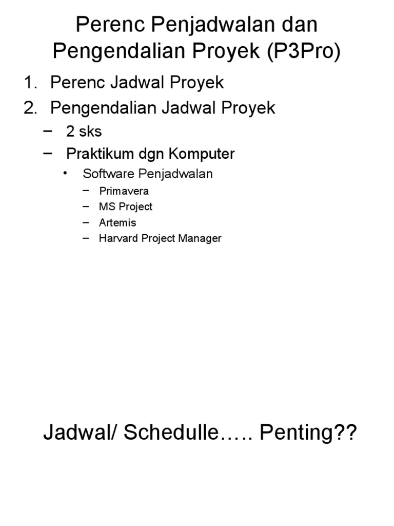 Penjadwalan P2pro | PDF
