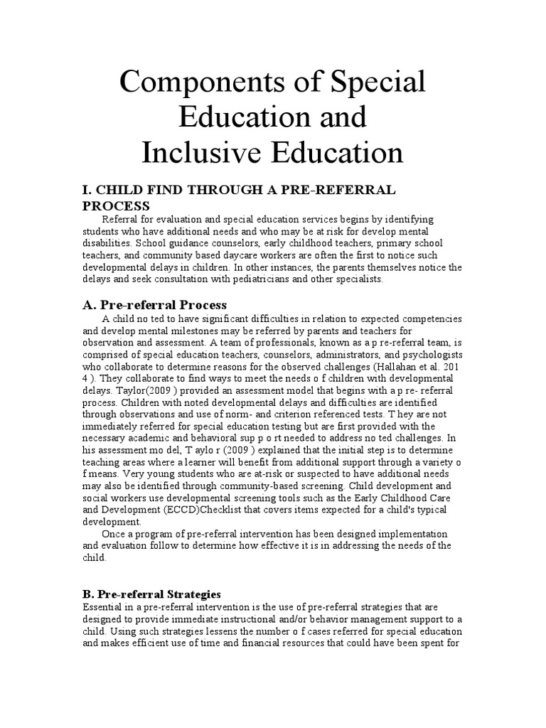 Pre-Referral Process in Special Education | PDF | Educational ...