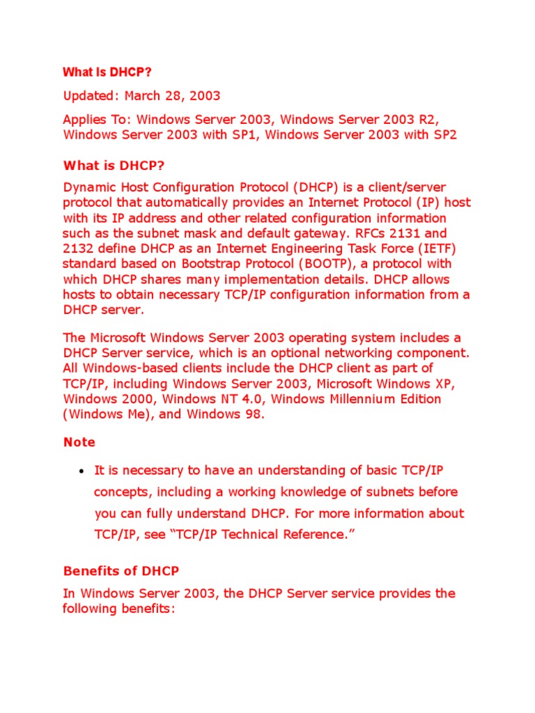 What Is DHCP | PDF