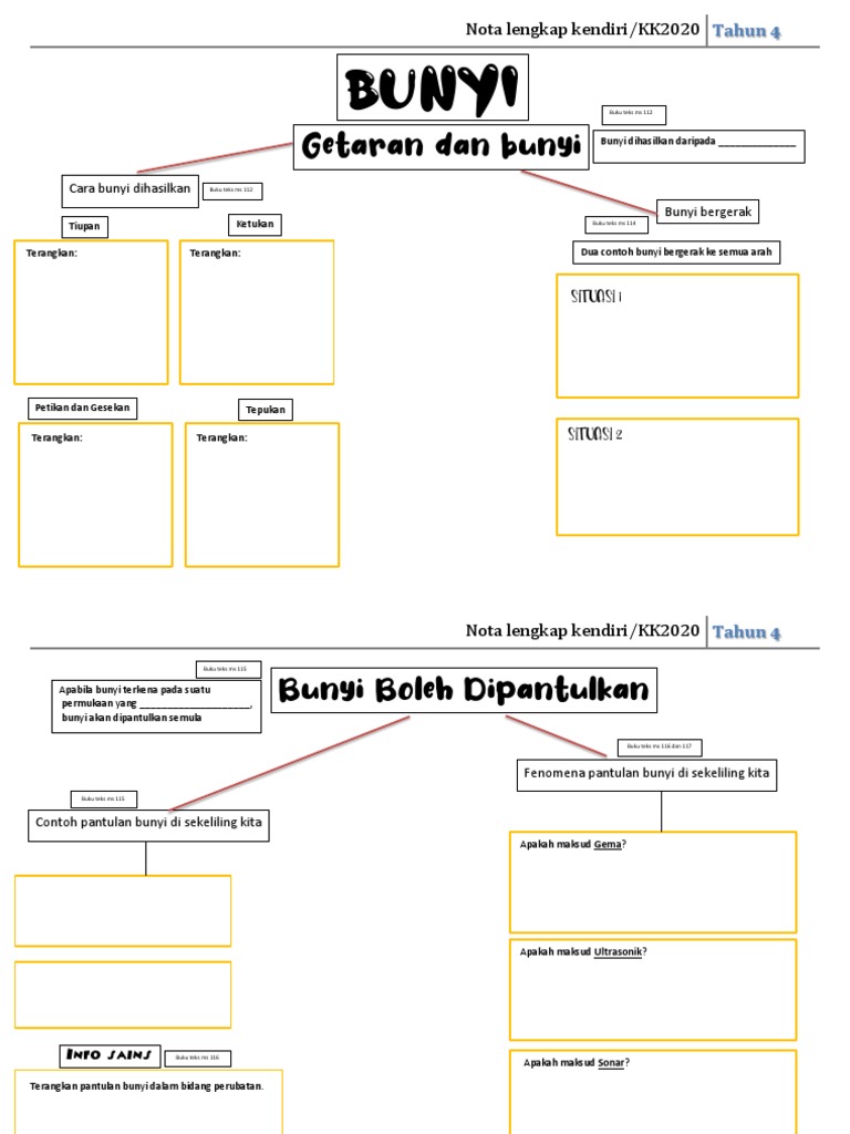 Nota Bunyi Sains Tahun 4 | PDF