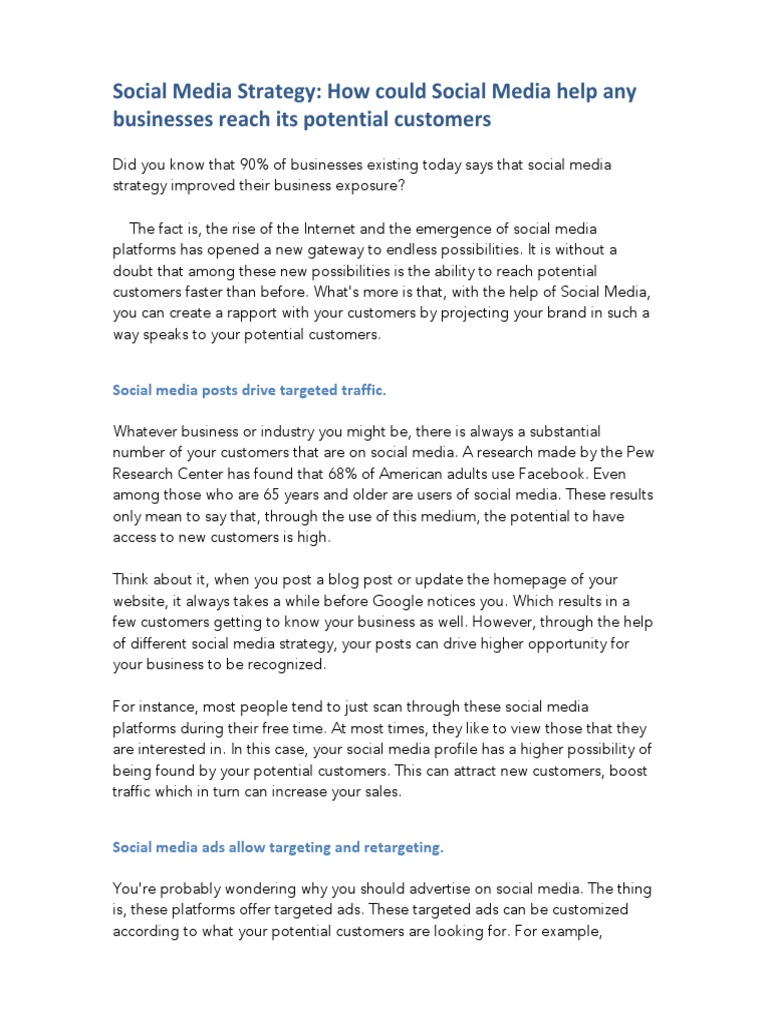Social Media Strategy | PDF | Social Media Marketing | Social Media