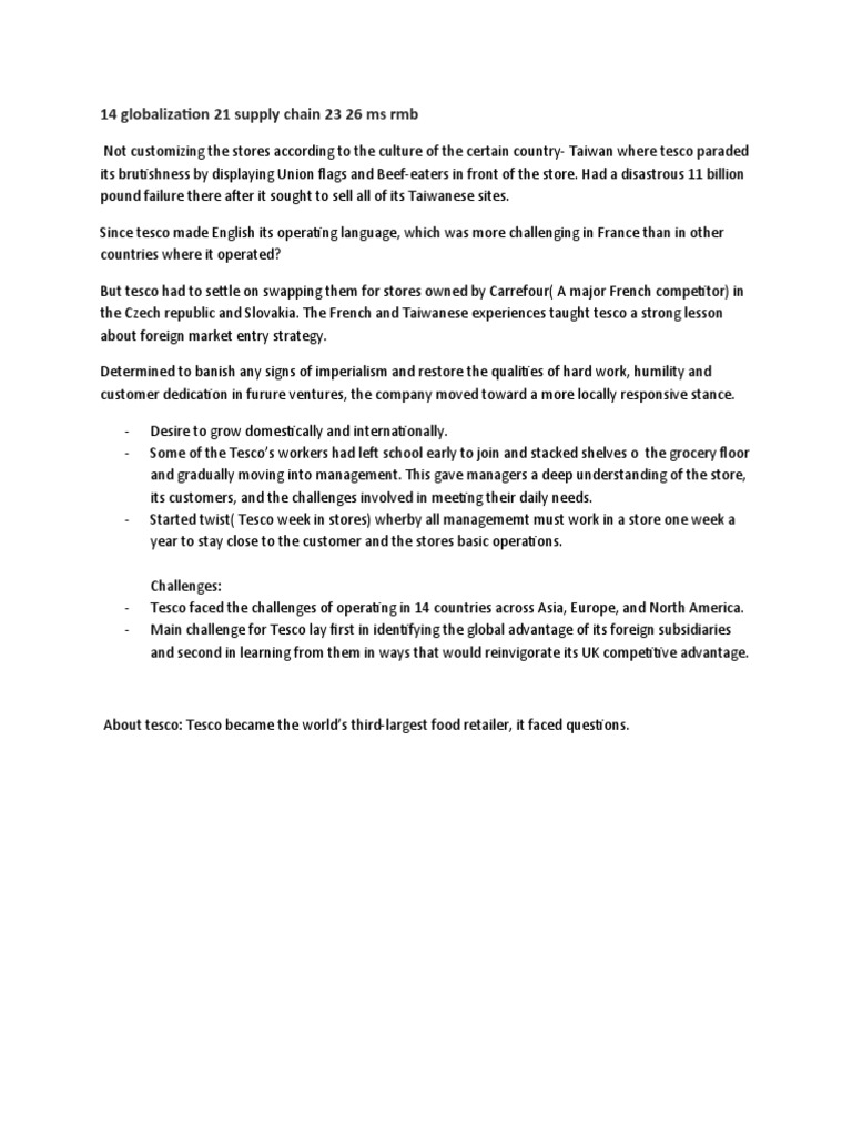Tesco Note | PDF