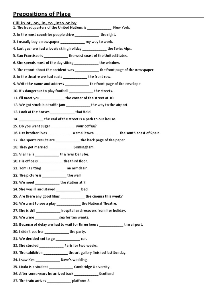 Preposition of Time-Exercise | PDF