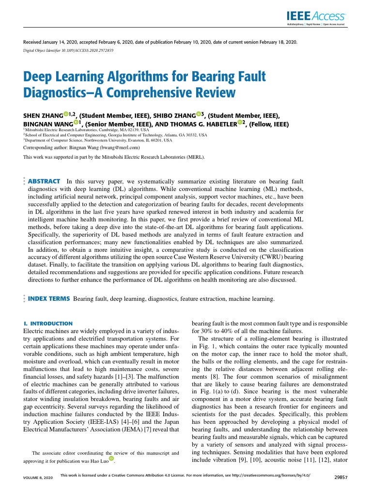 Deep Learning Algorithms For Bearing Fault Diagnostics-A Comprehensive Review | PDF | Deep ...