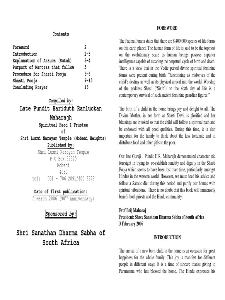 Shasti Devi Puja Chatti Procedure PDF | PDF | Religious Behaviour And ...