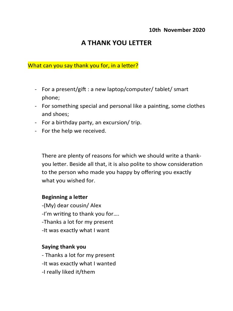 Thank You Letter | PDF