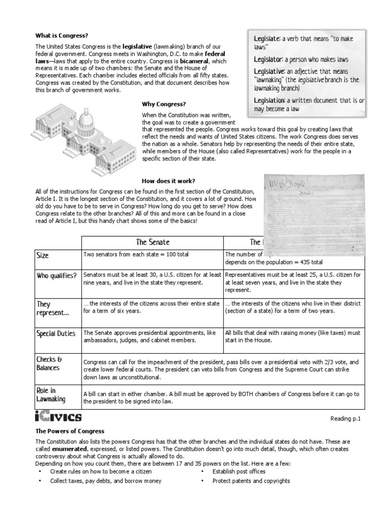 Congress in A Flash | PDF | United States Congress | American Government