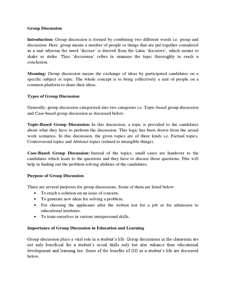 Group Discussion vs. Debate Explained | PDF | Epistemology | Cognition