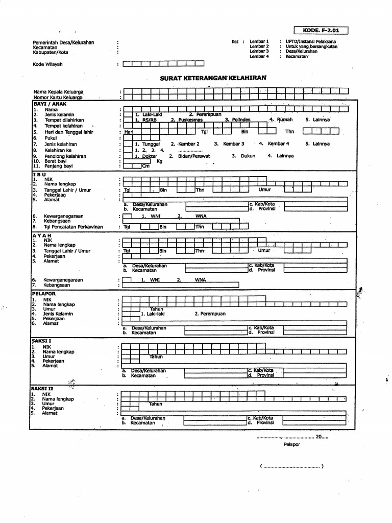 Formulir Akte Kelahiran | PDF