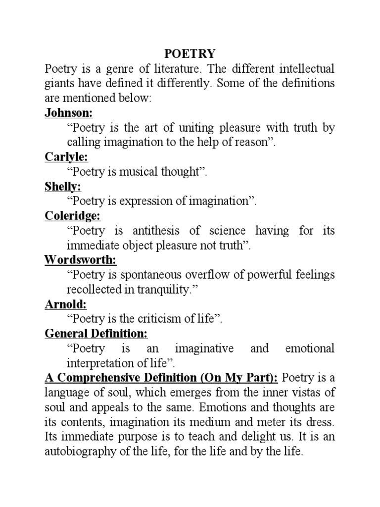 Poetry Is A Genre of Literature | PDF | Poetry | Metre (Poetry)