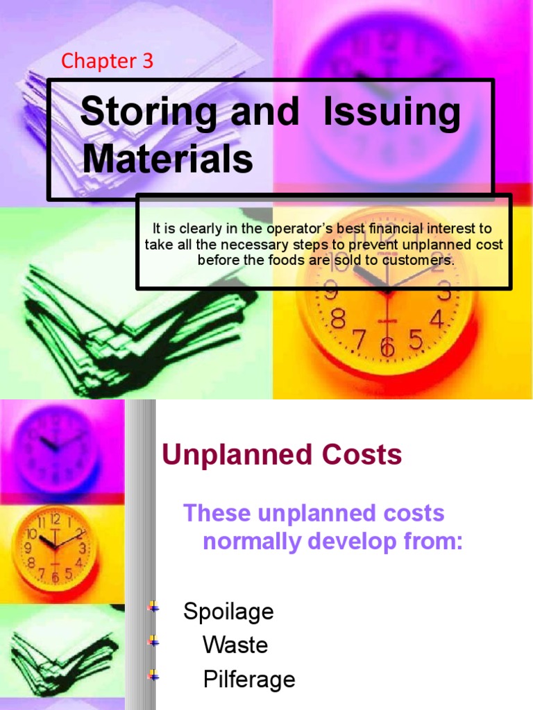 Food Storage and Issuing Control Guide | PDF | Chef | Records Management