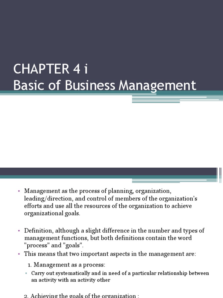 Basic of Business Management | PDF | Goal | Organizational Structure