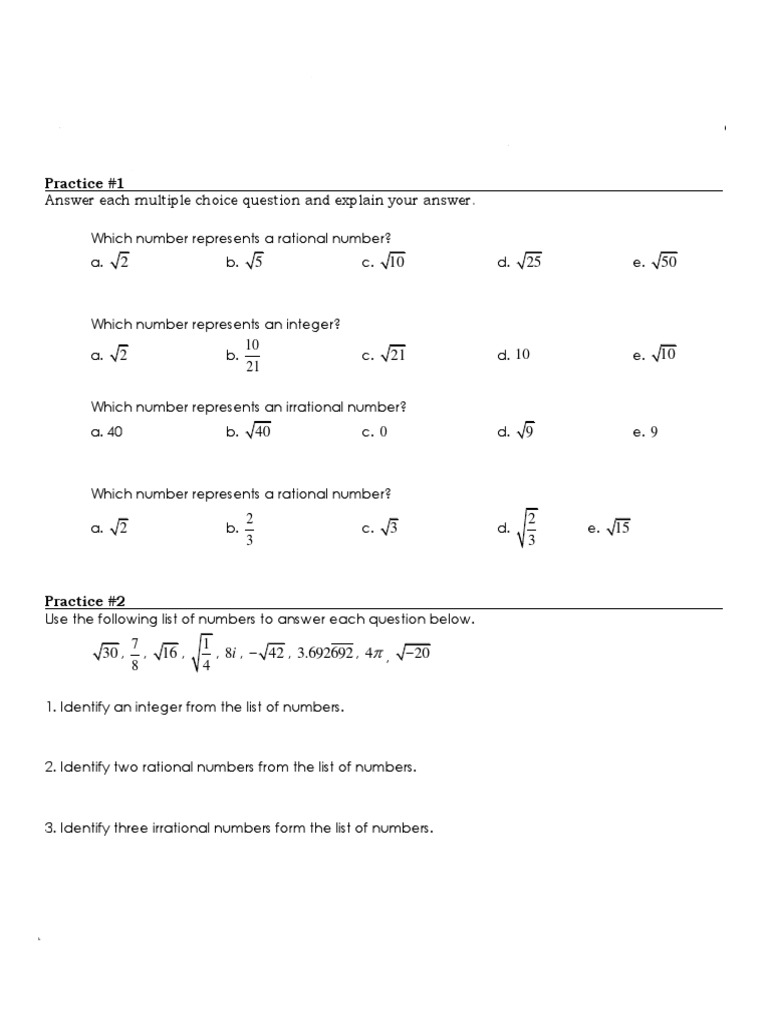 Number Sets-Worksheet 5 (With ANS) PDF | PDF